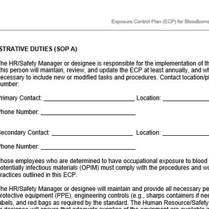 Bloodborne Pathogens Exposure Safety Procedrue - Etsy