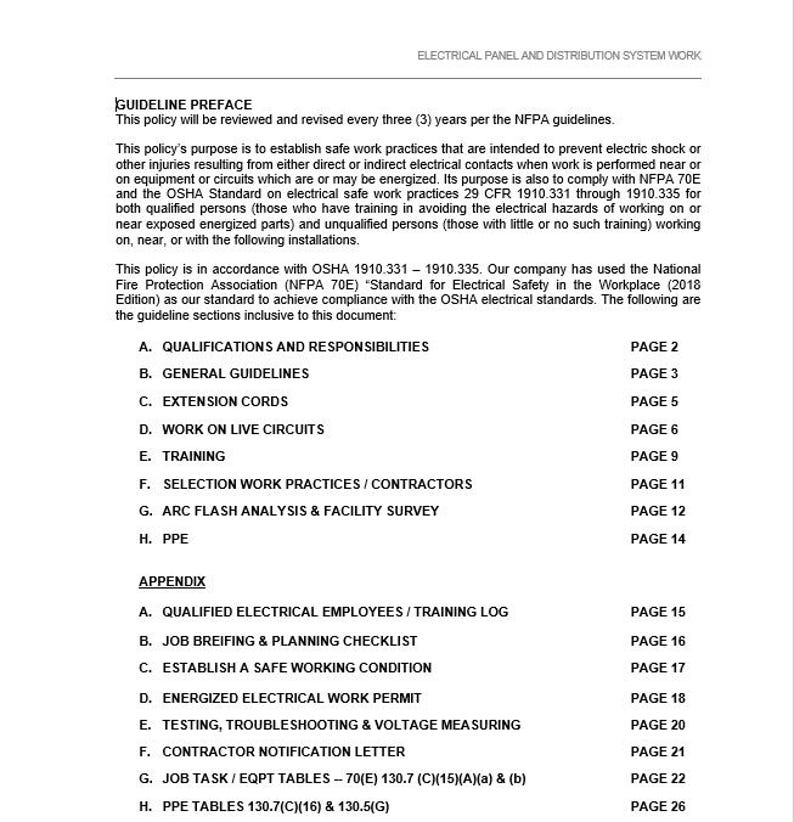 Electrical Arc Flash OSHA Safety Procedure - Etsy