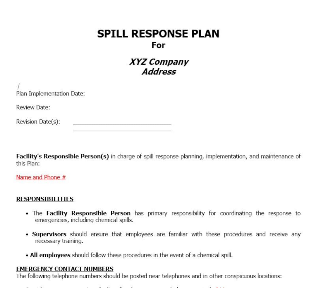Spill Response OSHA Safety Program - Etsy