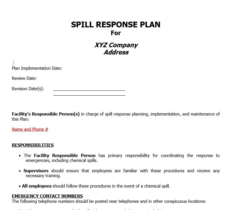 Spill Response OSHA Safety Program - Etsy