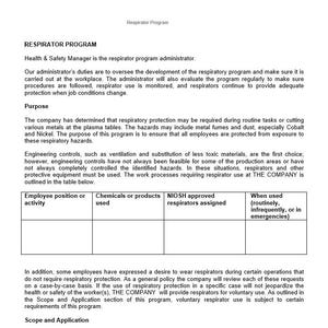 Respirator OSHA Safety Program - Etsy