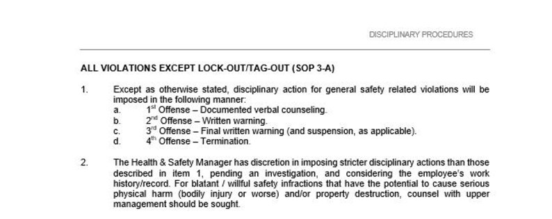 Disciplinary Safety Procedure - Etsy