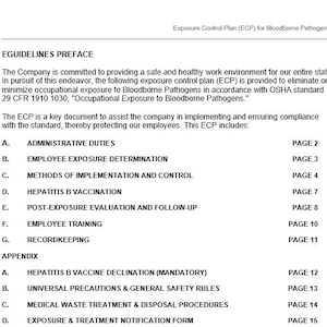 Bloodborne Pathogens Exposure Safety Procedrue - Etsy