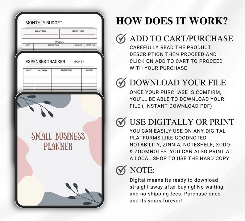 Small Business Digital Business Planner, Business Template, Small ...
