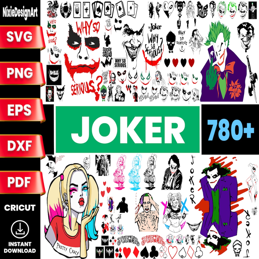 Joker SVG Designs Bundle, Cricut Cut Files (digital Download) - Etsy