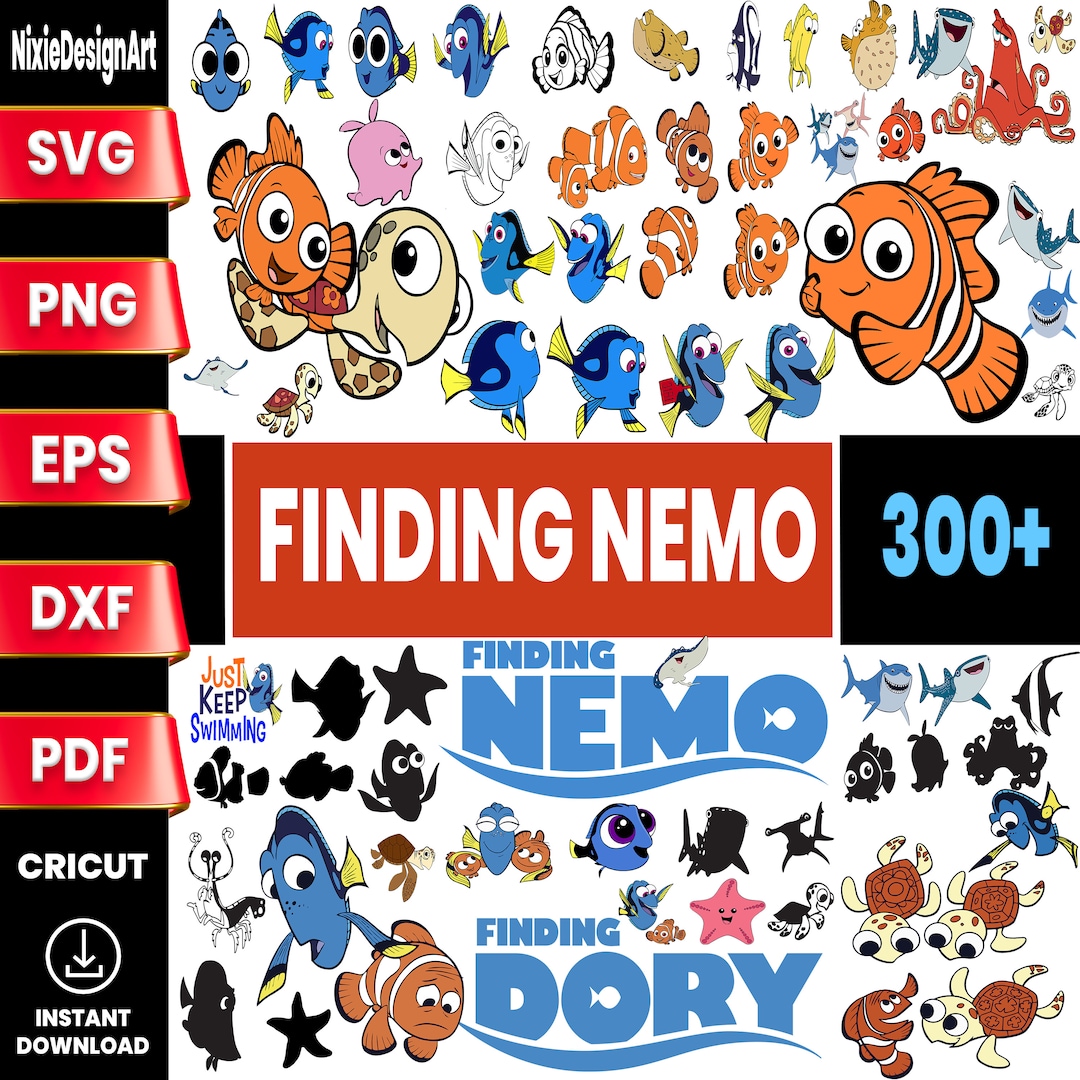 Nemo Layered SVG, Nemo PNG, Dory SVG, Finding Nemo Clipart for Cricut ...