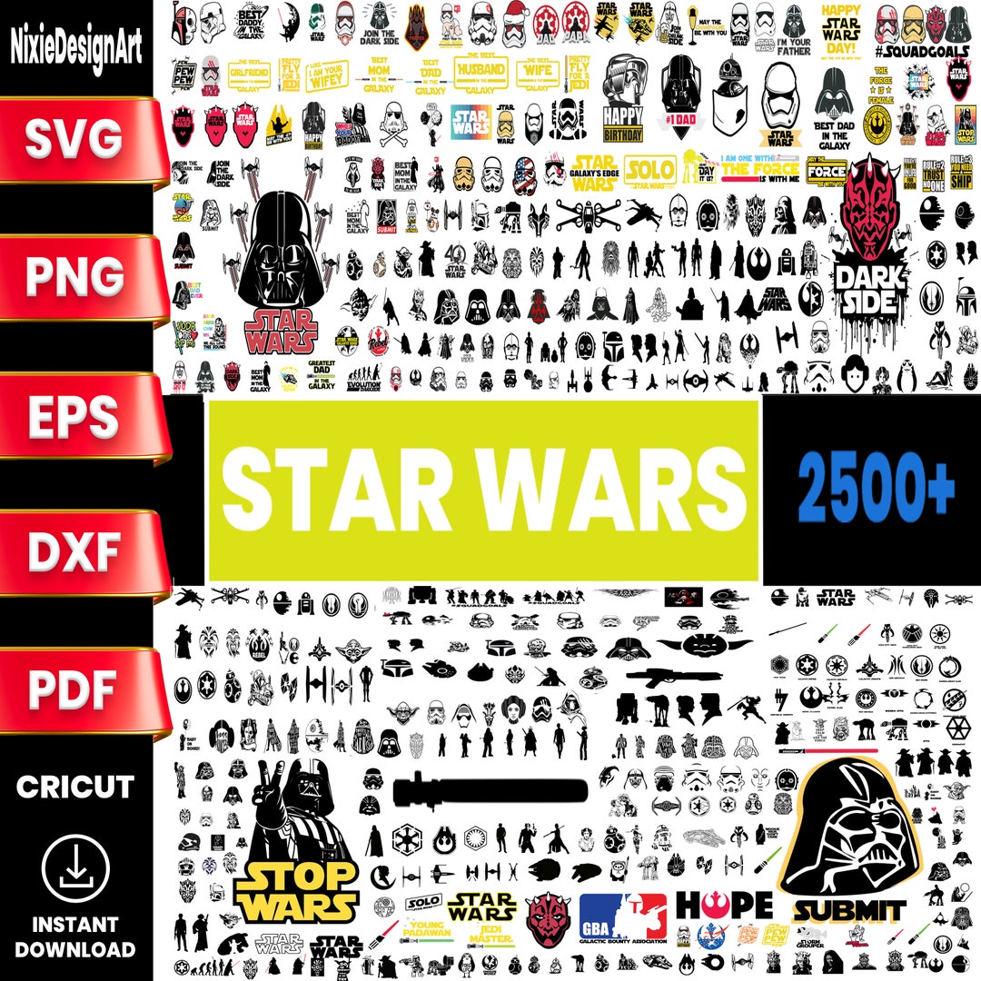 Star Wars SVG Bundle, 2500 Star Wars Files, Star Wars Clipart, Star ...
