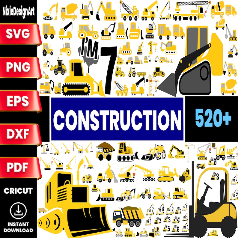 Construction Svg, Trucks Svg Files, Excavator Svg, Dump Truck Svg ...