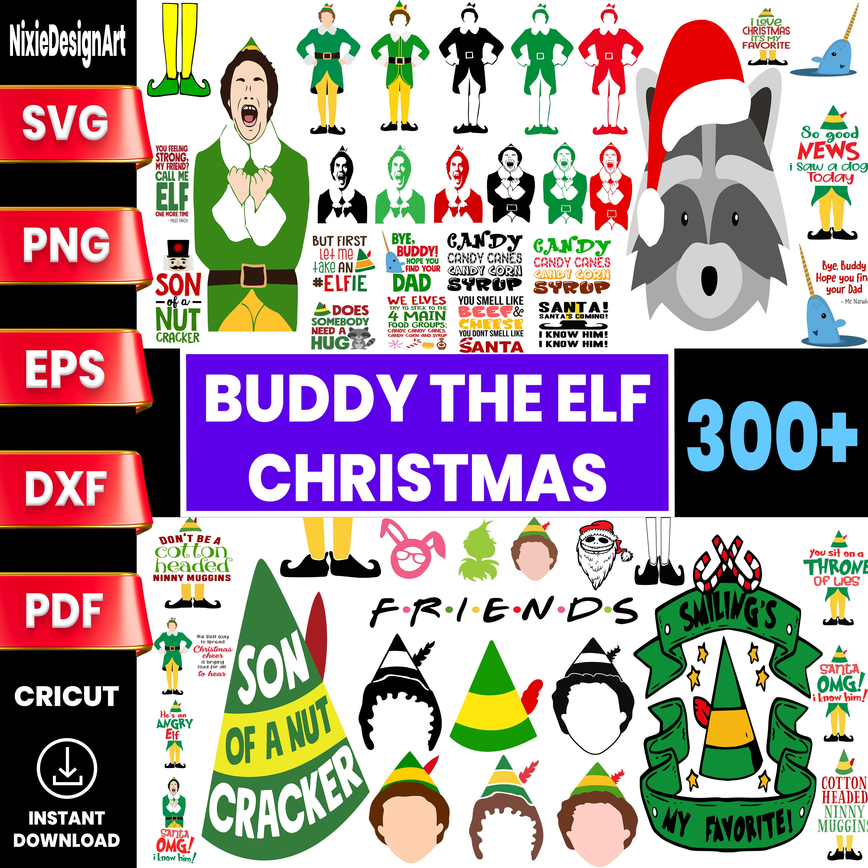 Buddy the Elf Christmas 320 Files Svg Bundle, Christmas Svg Bundle ...