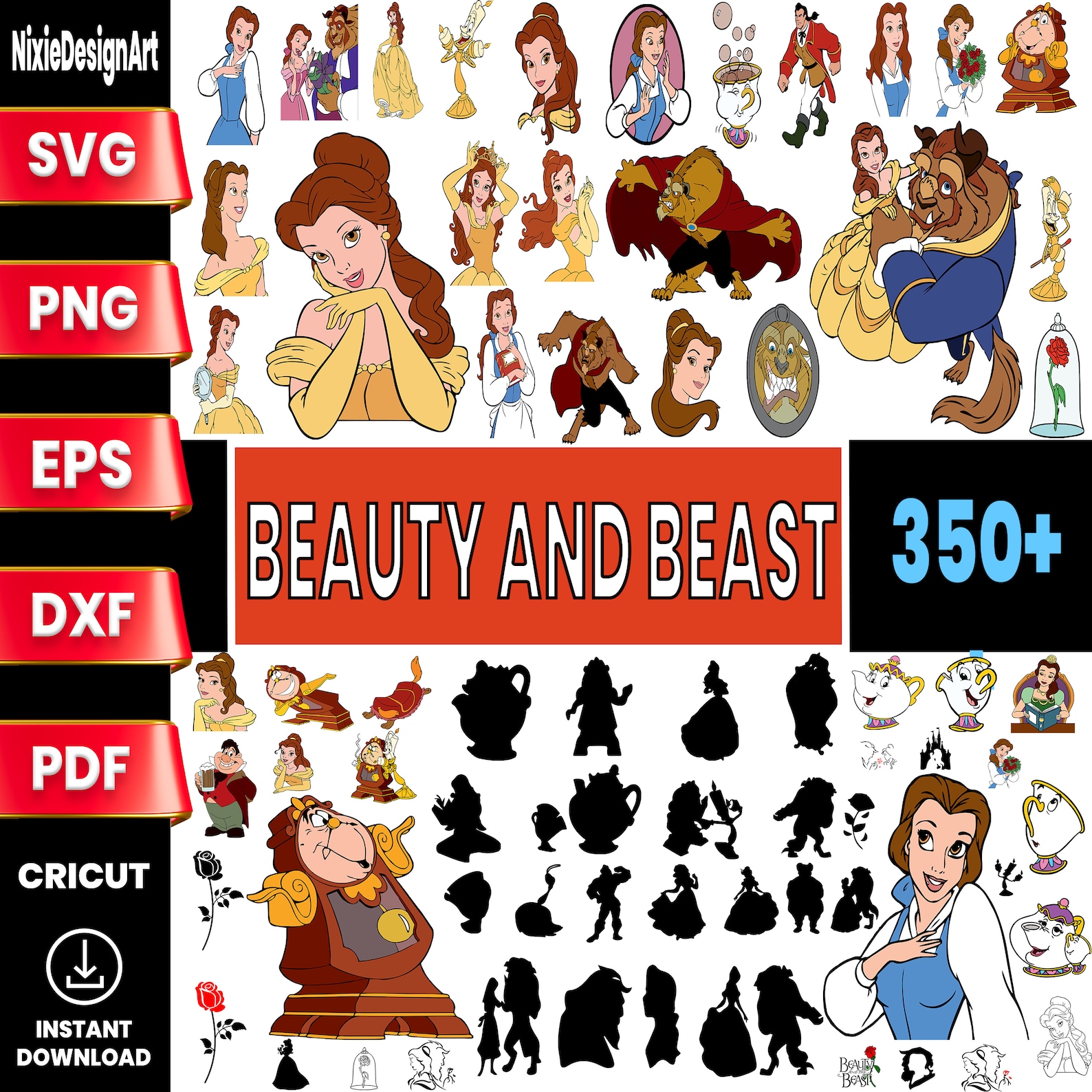 Beauty and the Beast SVG, Belle Svg, Beast Svg, Princess Svg, Beauty ...