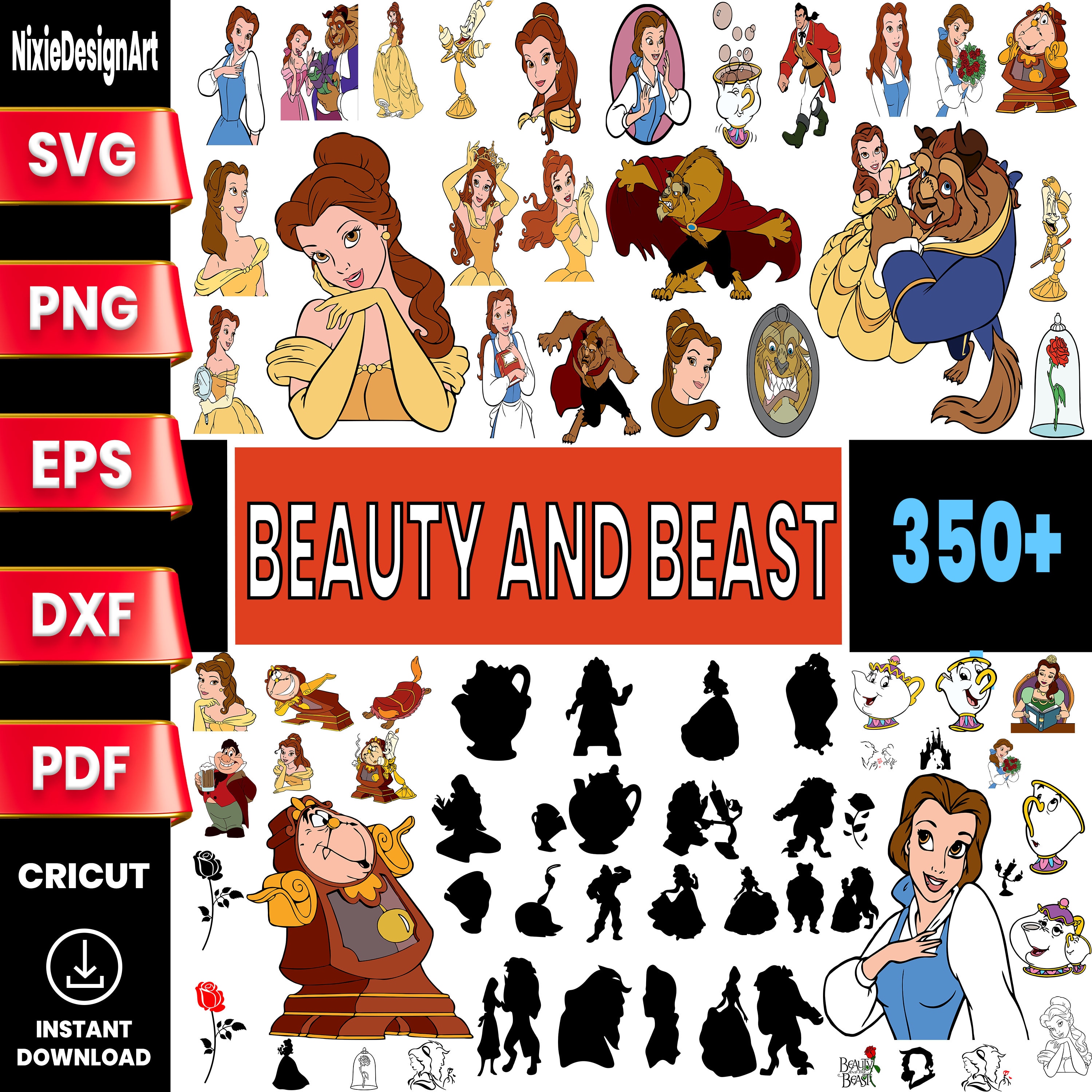 Beauty and the Beast SVG, Belle Svg, Beast Svg, Princess Svg, Beauty ...