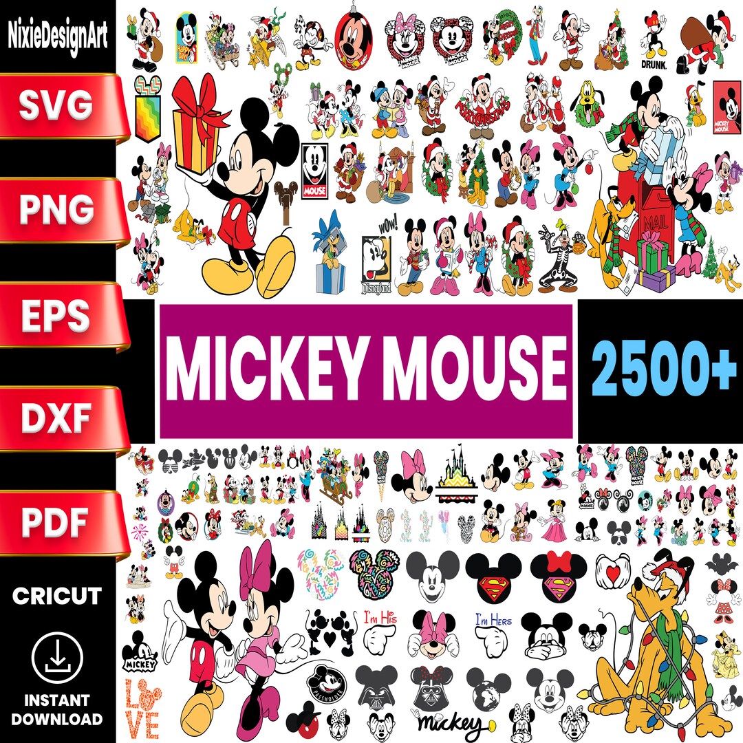 Mickey Mouse SVG Bundle, Svg Files for Cricut, Mouse SVG, Mickey ...