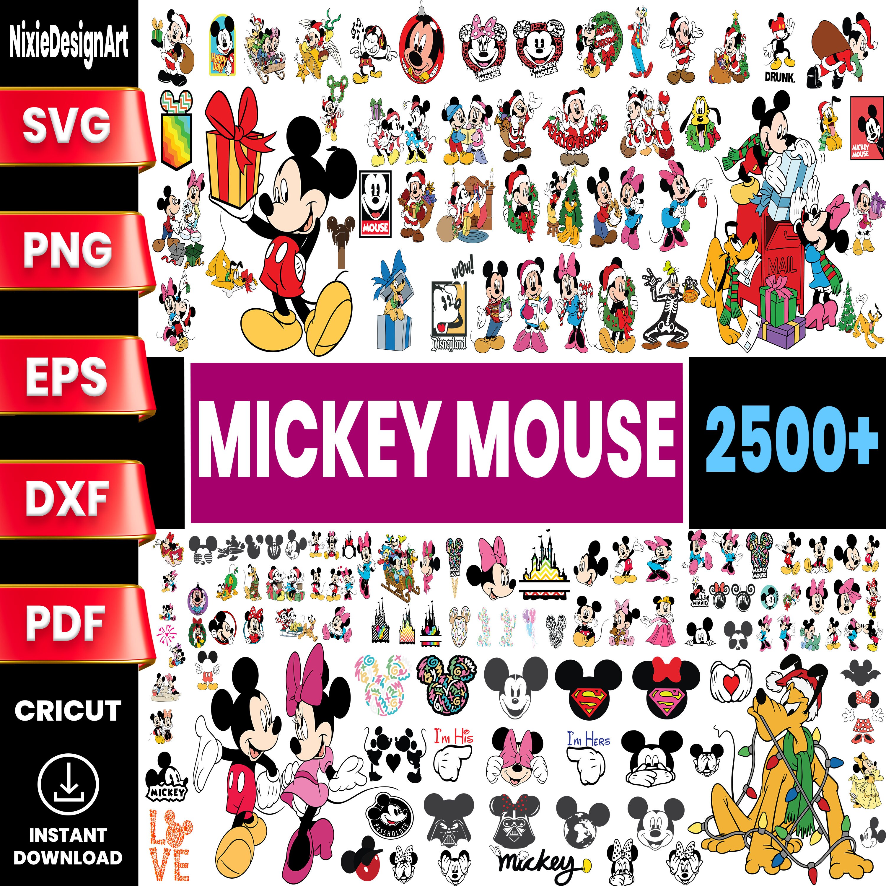 Mickey Mouse SVG Bundle, Svg Files for Cricut, Mouse SVG, Mickey ...