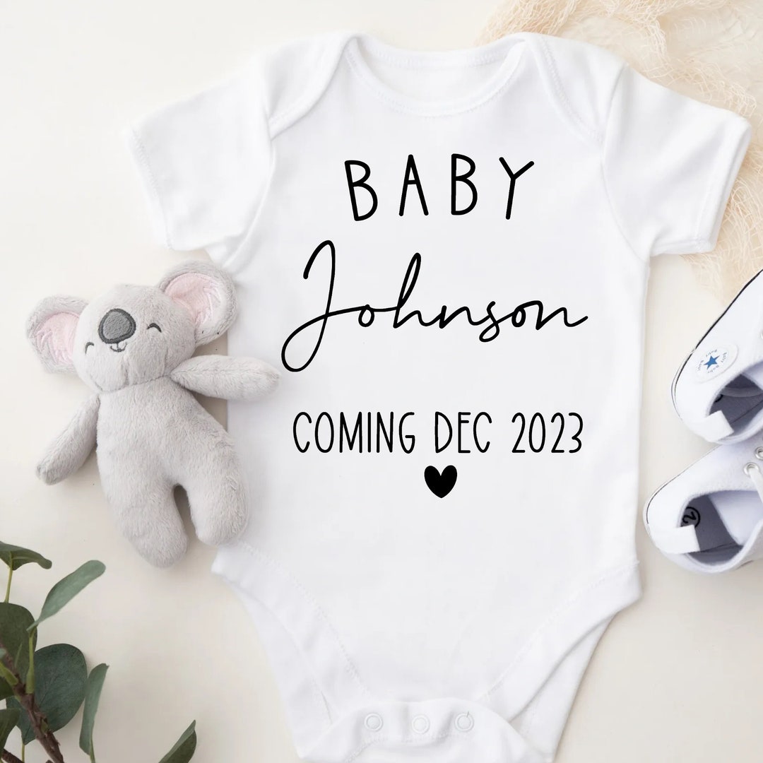 Custom Announcement Baby Onesie®-personalized Bodysuit-natural Coming ...