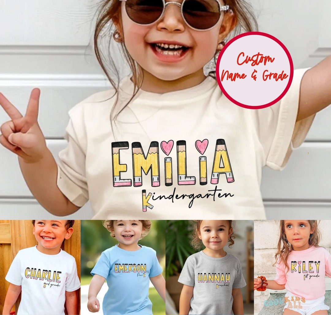 Personalized Kids School Shirt-custom Name School Shirt-back to School ...