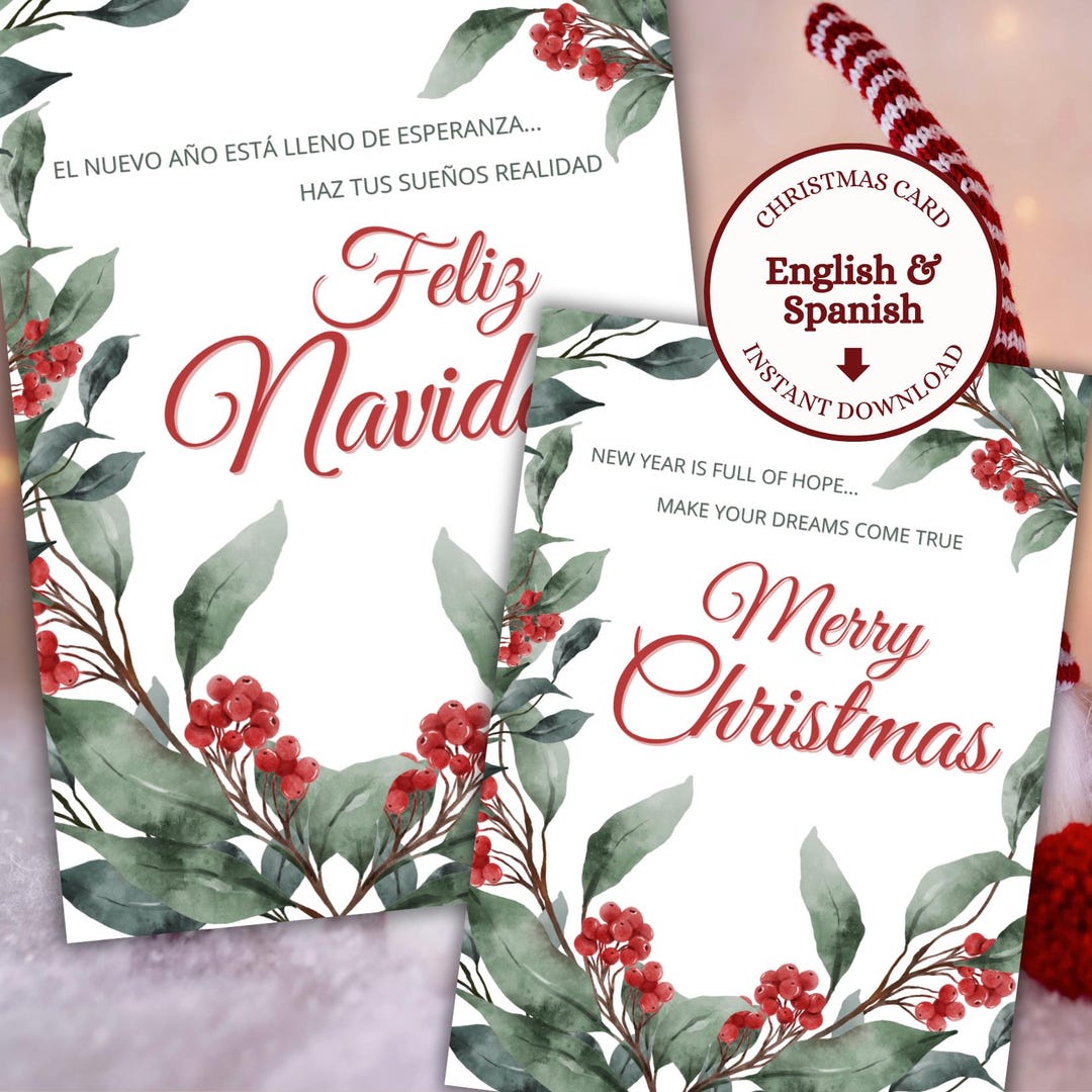 Merry Christmas Card Digital Download, Beautiful Mistletoe Flower ...