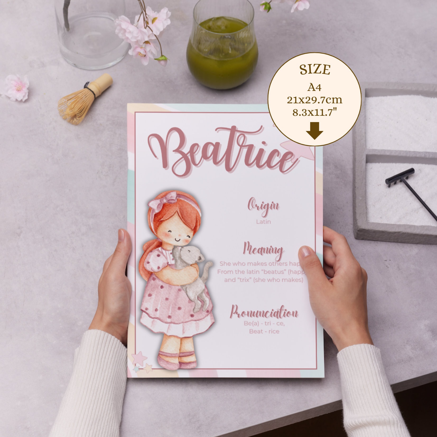 Printable Poster With the Meaning of the Name Beatrice, Decorative ...