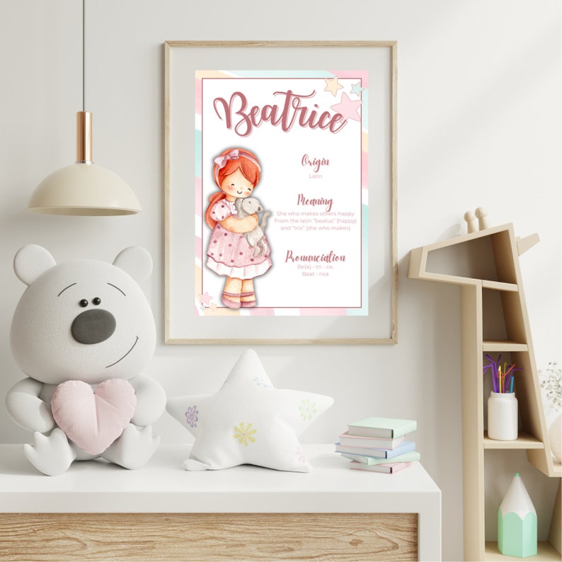 Printable Poster With the Meaning of the Name Beatrice, Decorative ...