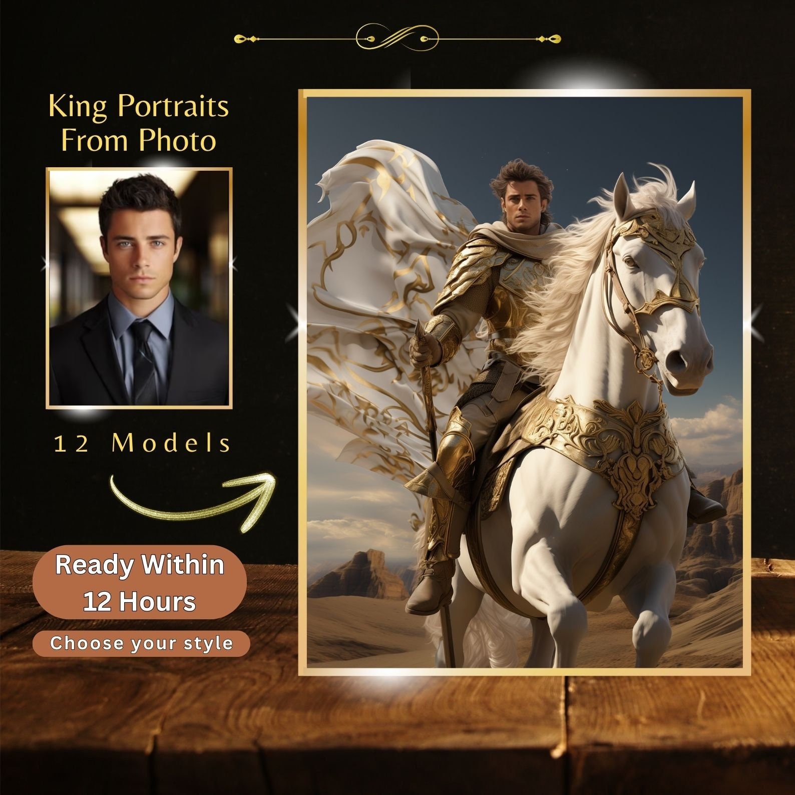 Royal King Portrait From Photo, Renaissance Portrait, Historical ...