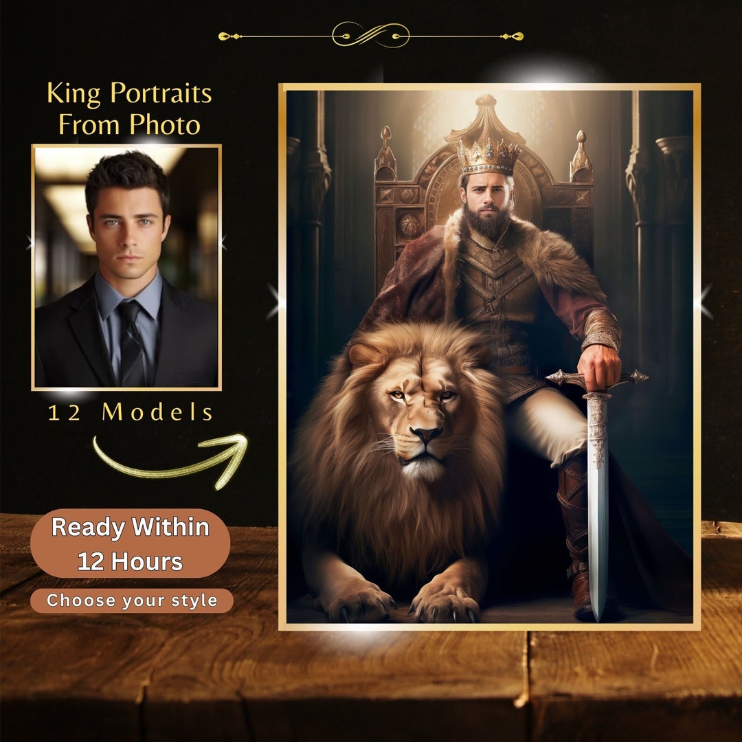 Custom Royal King Portrait From Photo, Renaissance Portrait, Historical ...