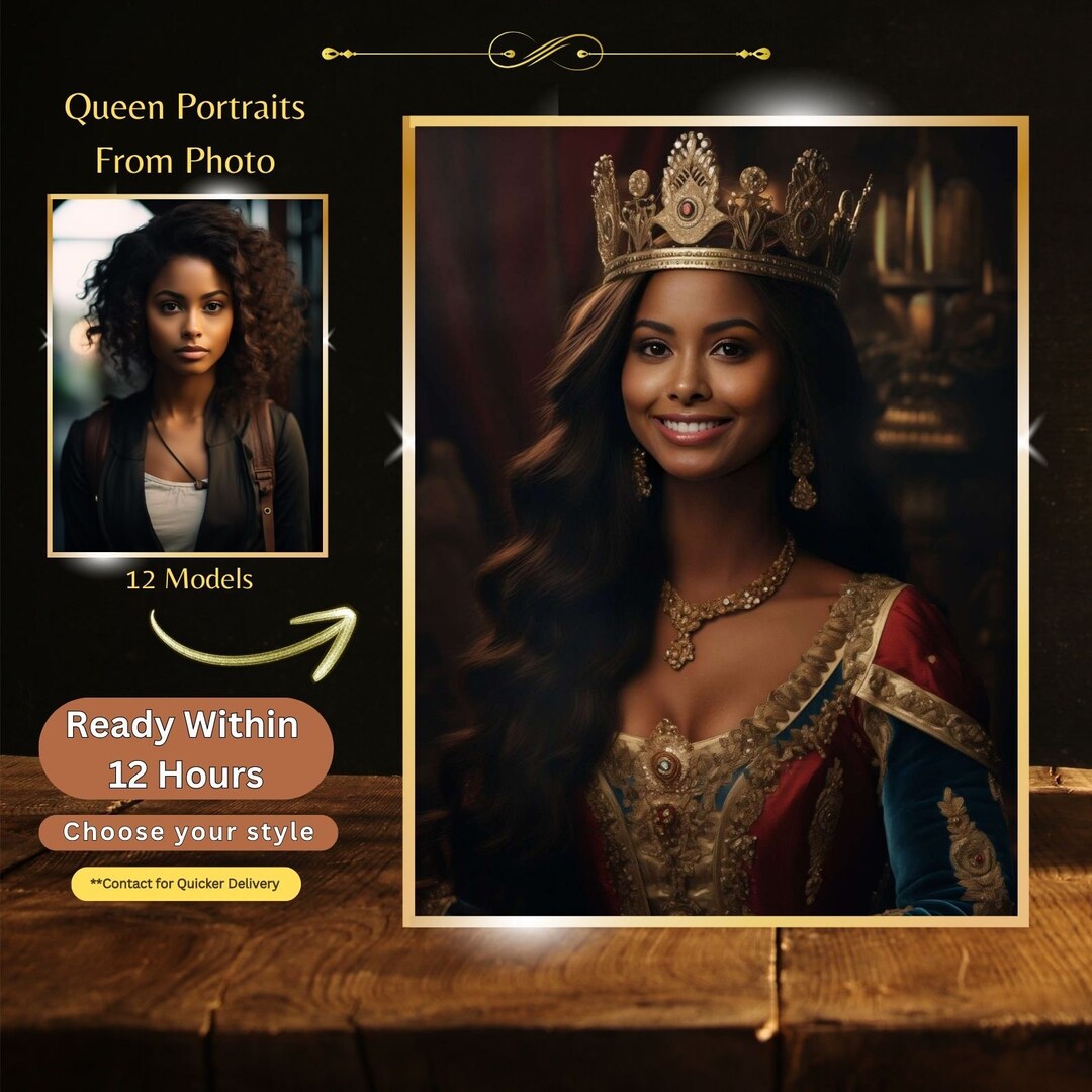 Royal Queen Portrait From Photo, Renaissance Portrait, Historical ...