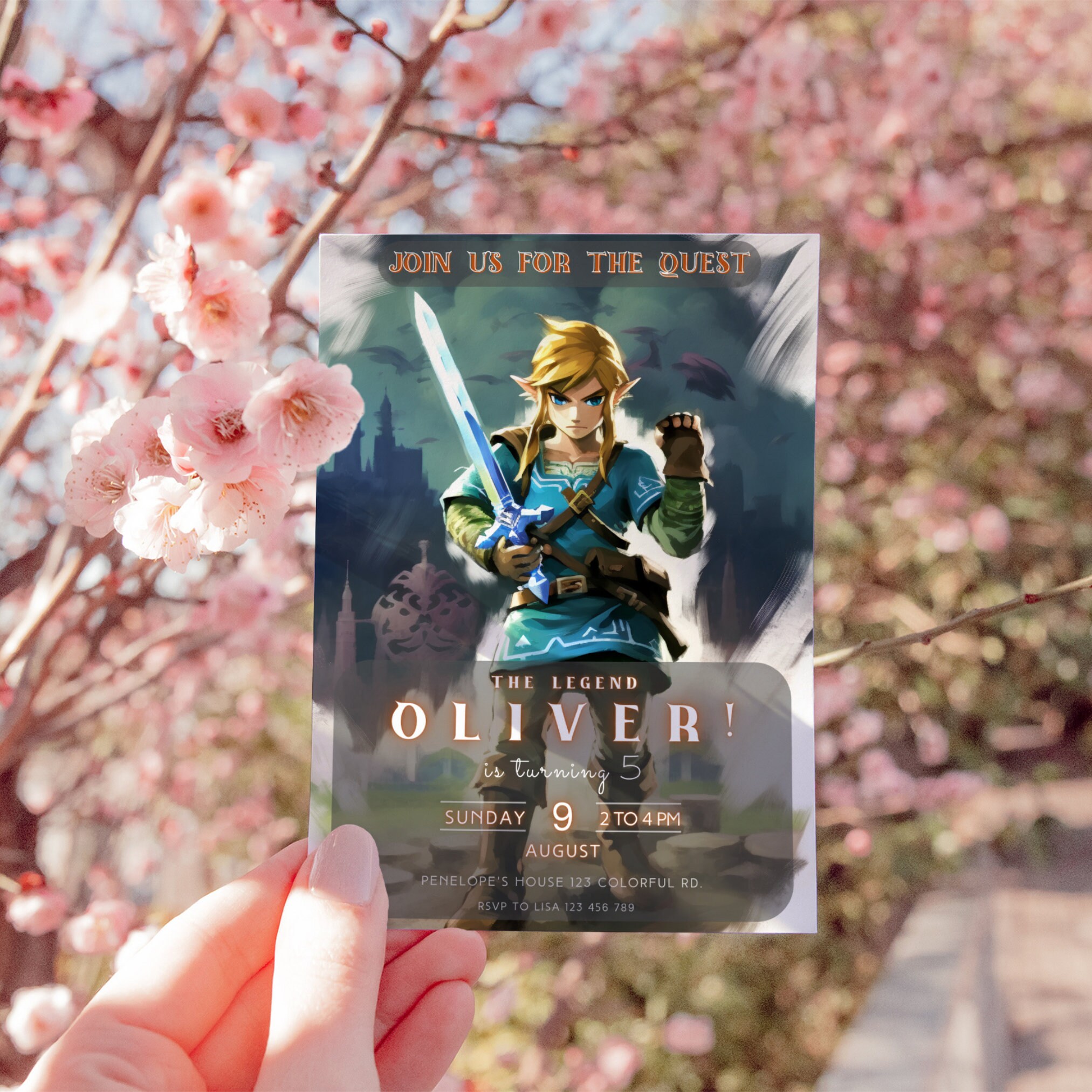 Watercolor Zelda Theme Birthday Invitation Editable Zelda - Etsy