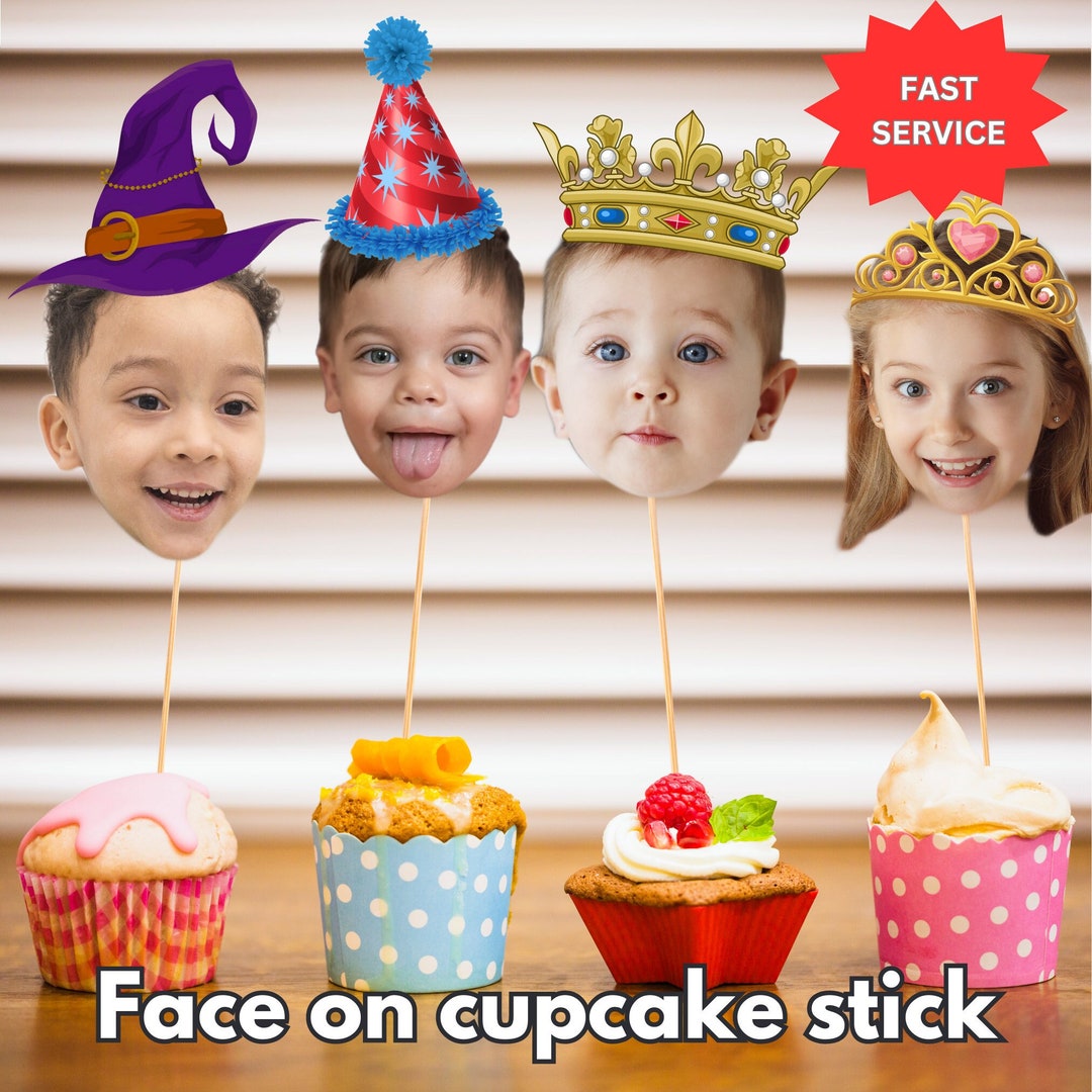 Personalized Face Cupcake Toppers, Custom Birthday Party Cupcake ...