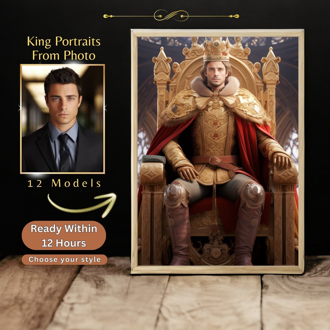 Custom Royal King Portrait From Photo, Renaissance Portrait, Historical ...