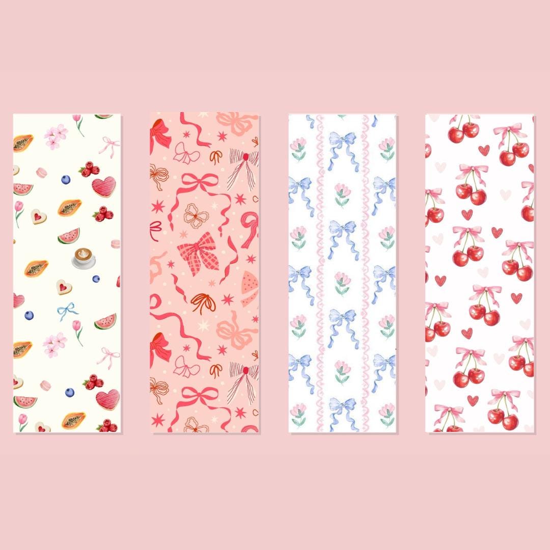 Cute Coquette Bookmarks | Aesthetic Bookmark | Pink & Pastel Bookmarks ...