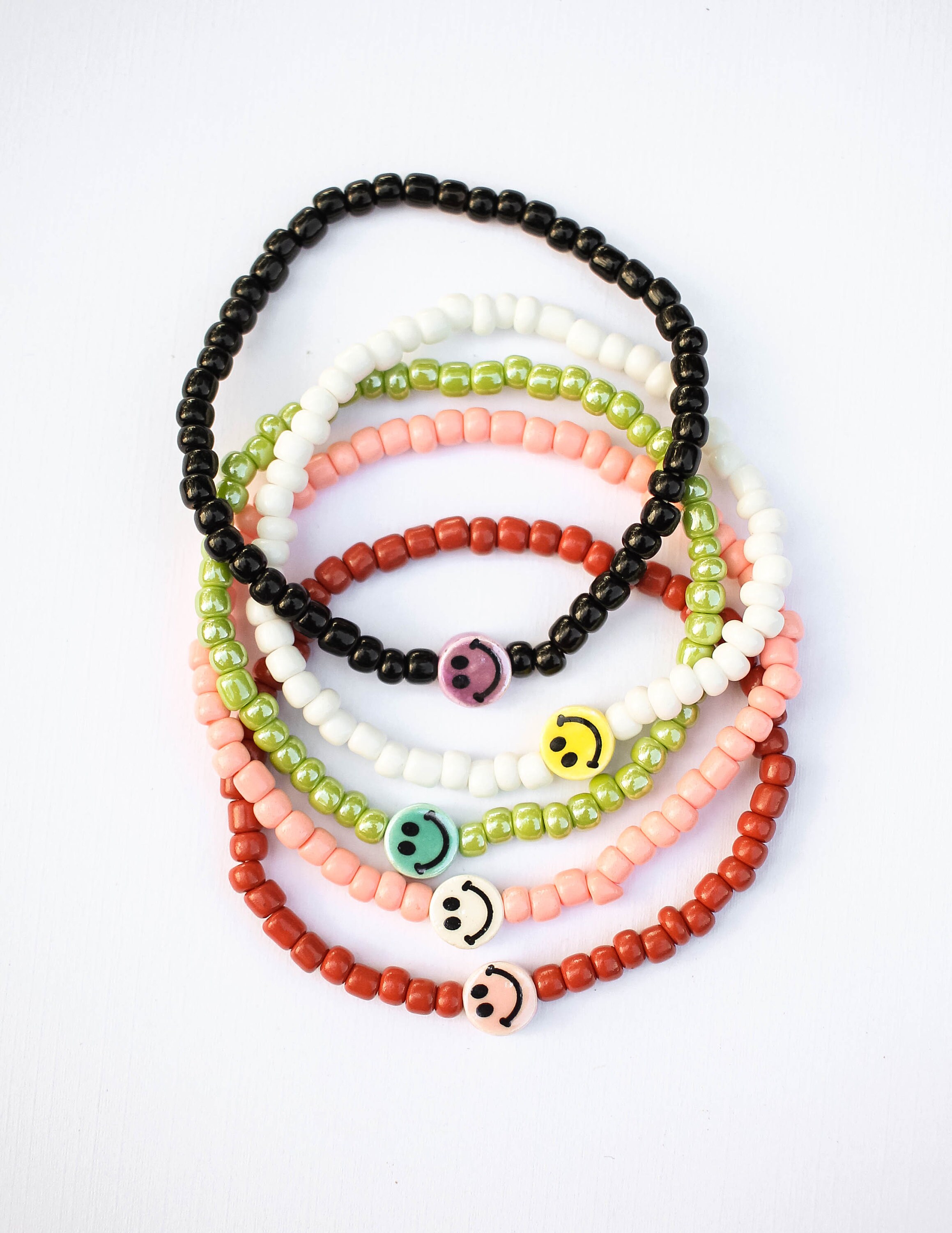 Smiley Bracelet, Be Happy Bracelet,seed Bead Bracelet, Gifts for Her ...