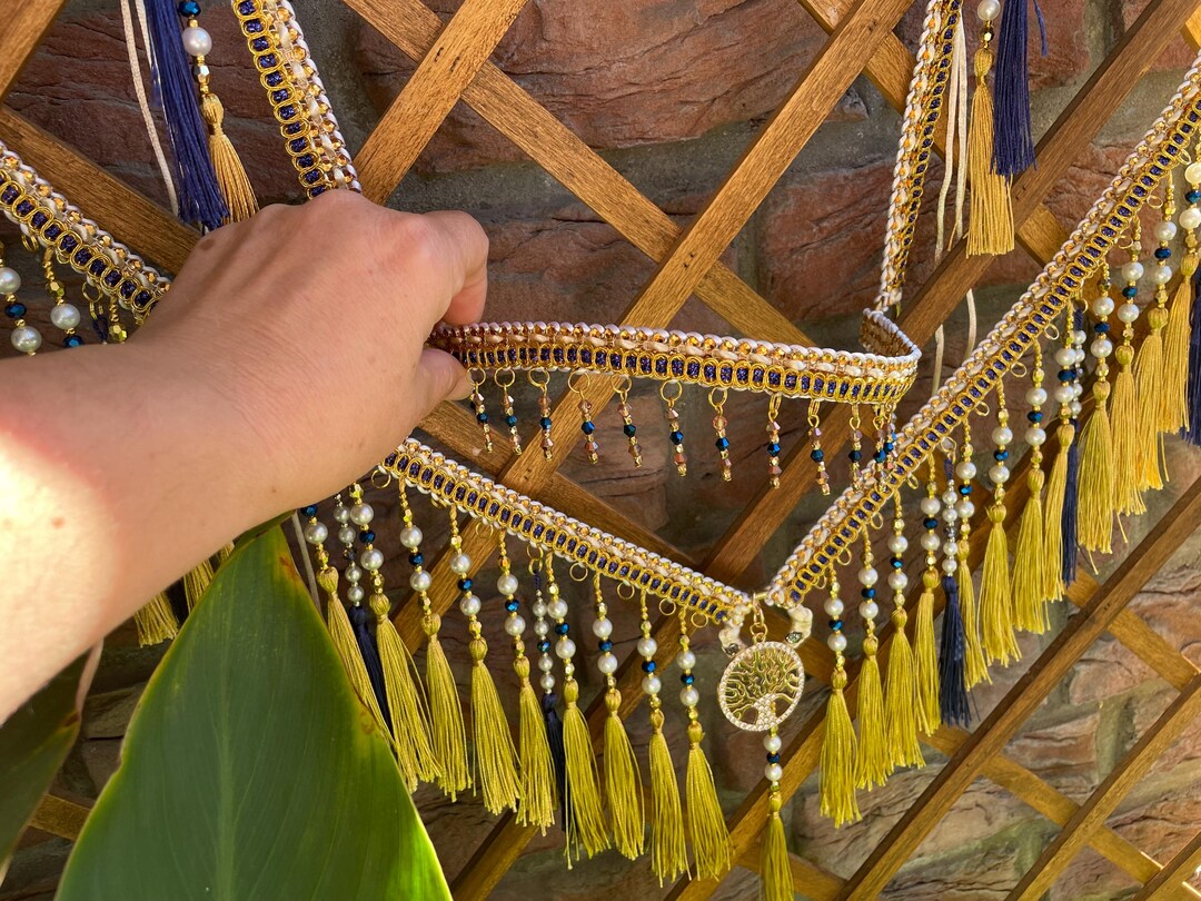 Arabian Show Halter Set Gold/white for Horses, Ponies, and Foals. This ...