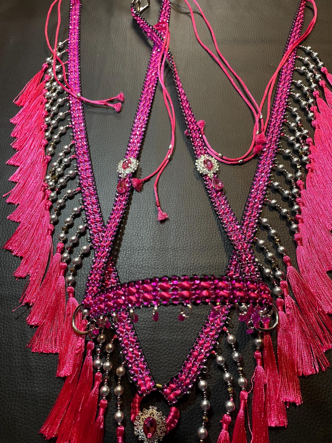 Arabian Show Halter Set Pink / Black for Horses, Ponies, and Foals. A ...