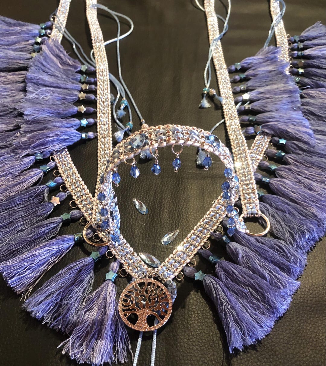 Arabian Show Halter Set With Brow Chain, Blue/purple for Horses, Ponies ...