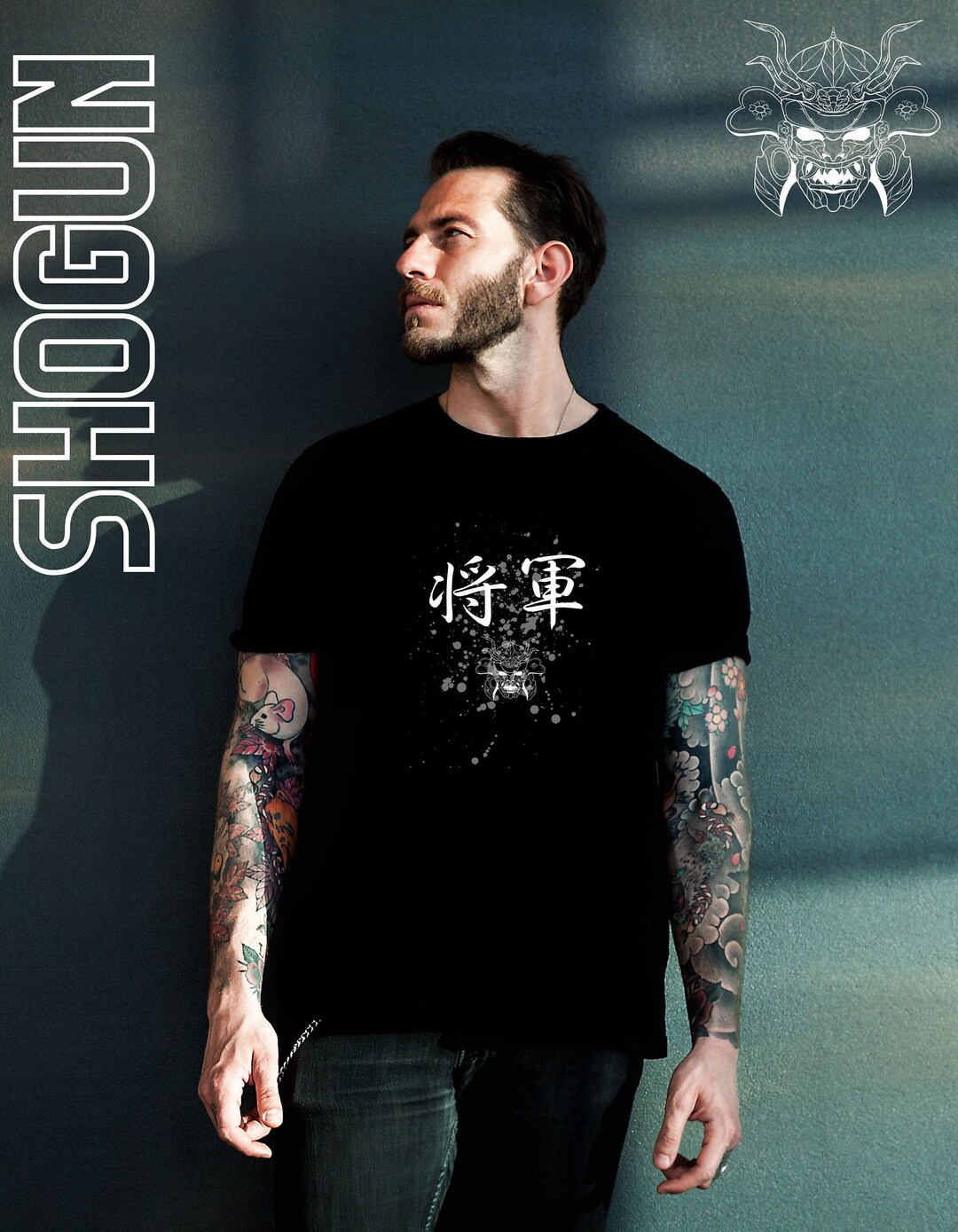 T Shirt shogun Traditional Japanese Calligraphy Tee for Men Women ...