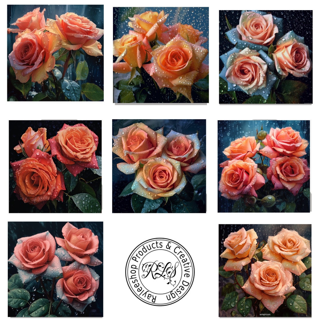 Pink Rose Bundle Watercolor Clipart Watercolor Floral - Etsy