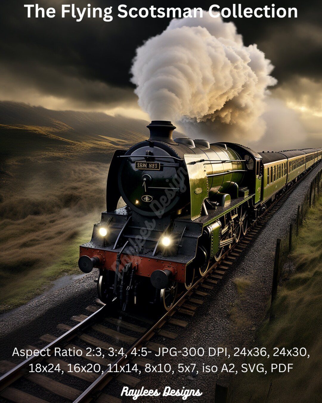 3 Flying Scotsman's, , Digital Prints, 1923 England's Fastest Steam ...
