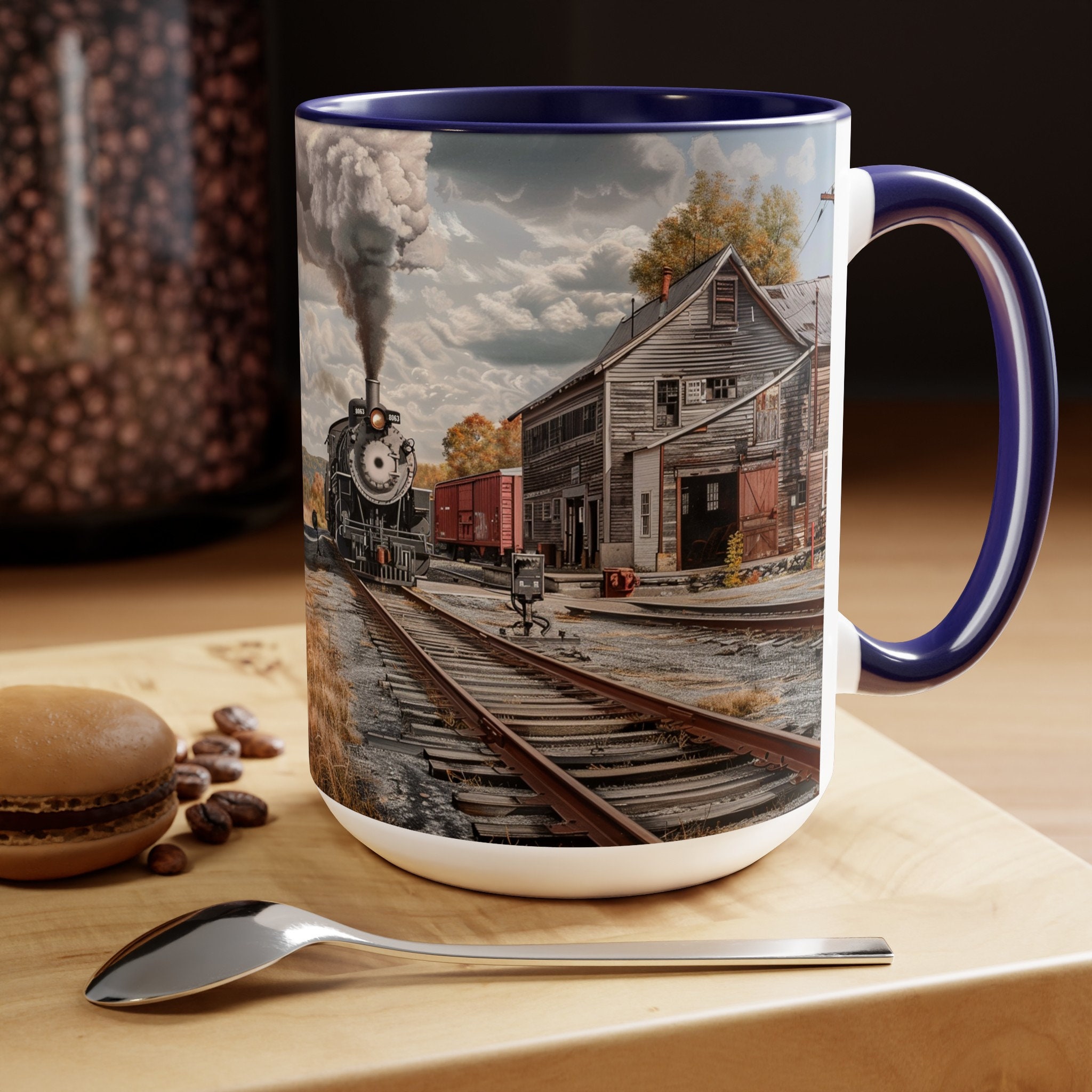 Two-tone Coffee Mugs, 15oz Pennsylvania Railroad Train No 8063 and 7002 ...
