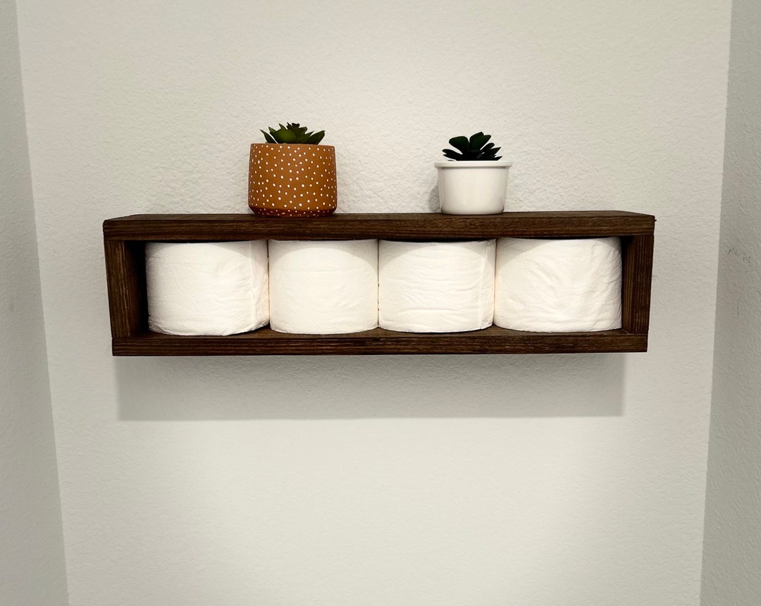 Wood Toilet Paper Holder, Toilet Paper Shelf, Bathroom Decor, Toilet ...