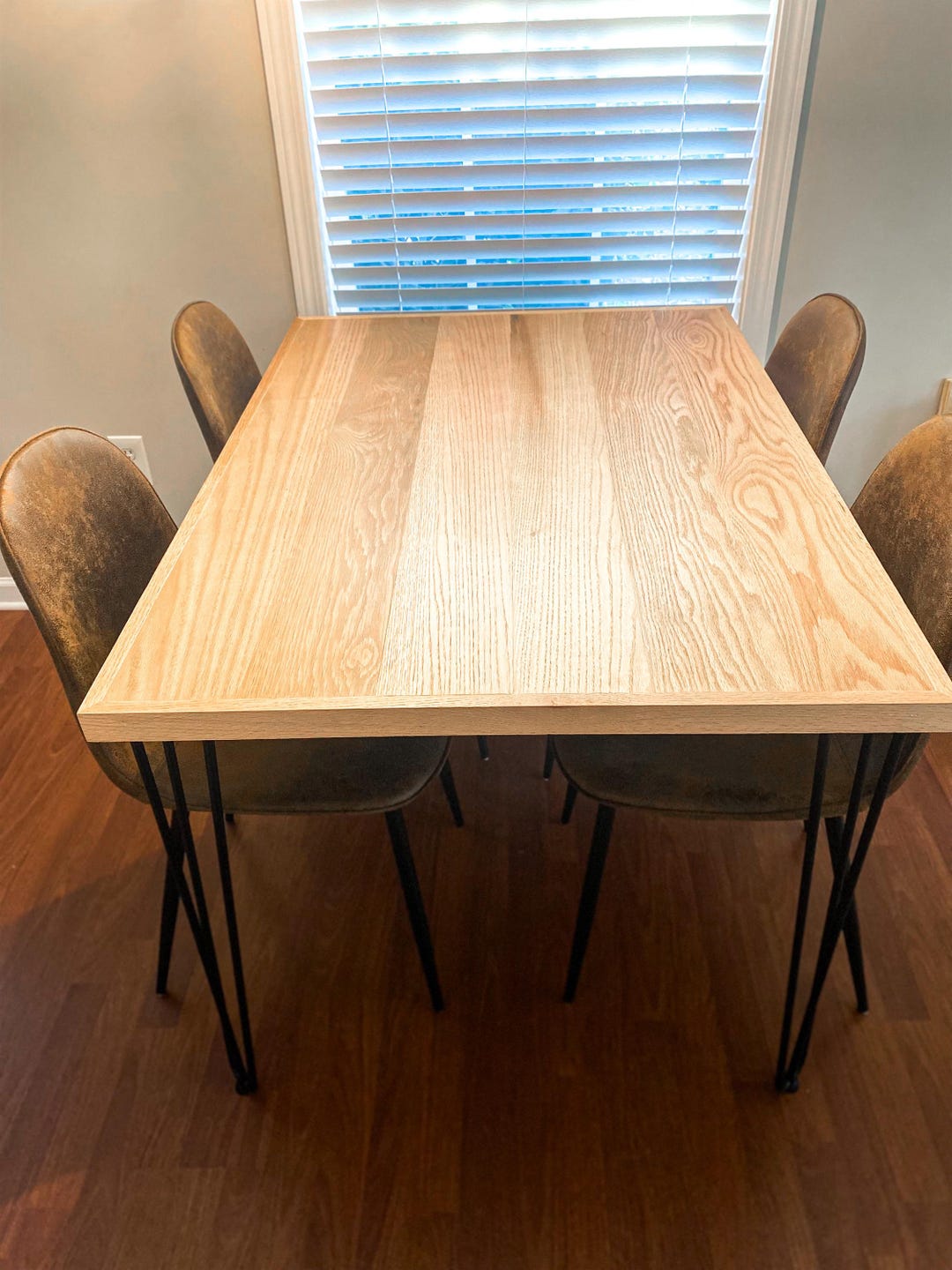 Red Oak Dining Table Small Table Hardwood Sealed Living Room Hairpin ...