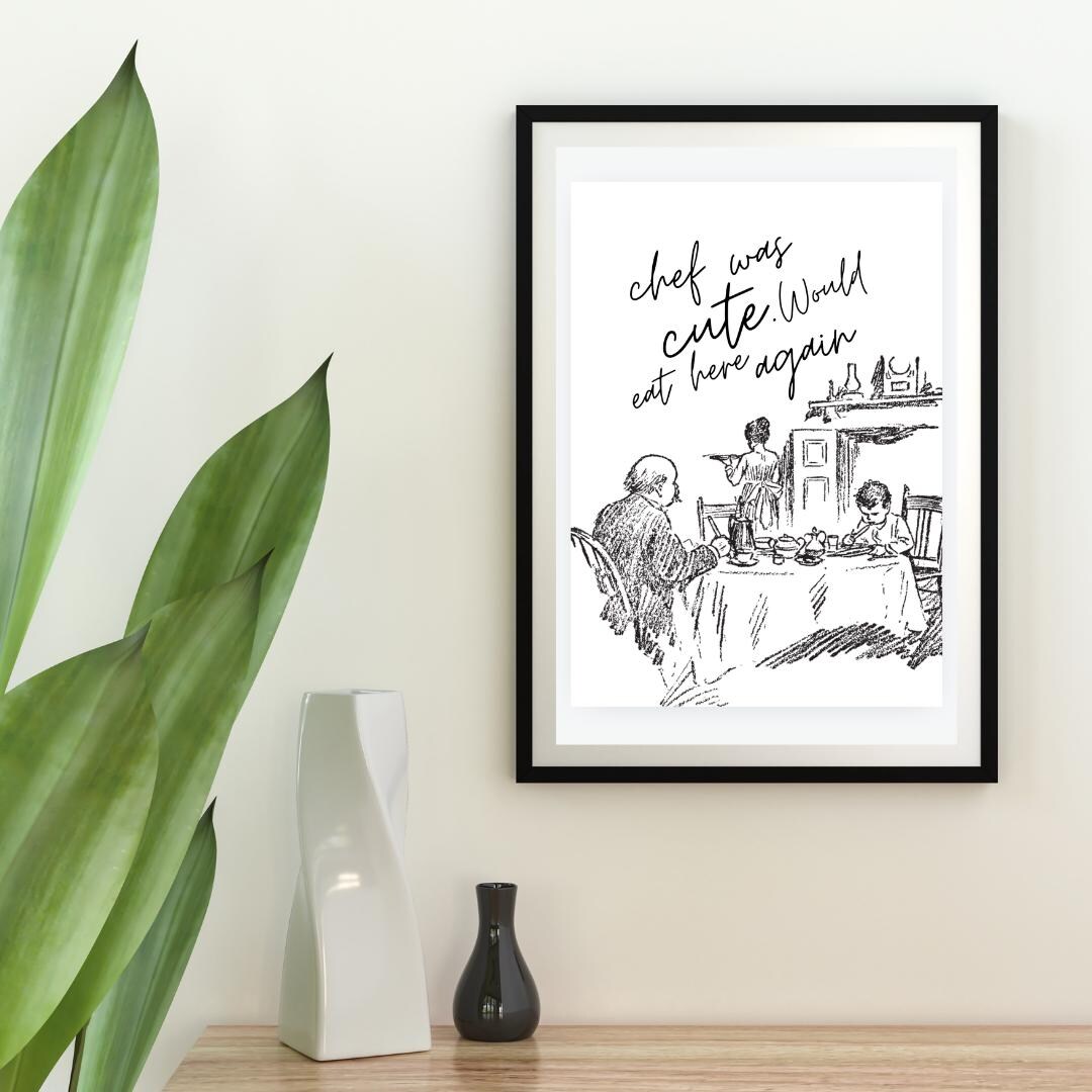 Chef Wall Art, Chef Was Cute Would Eat Here Again Wall Art, Printable ...