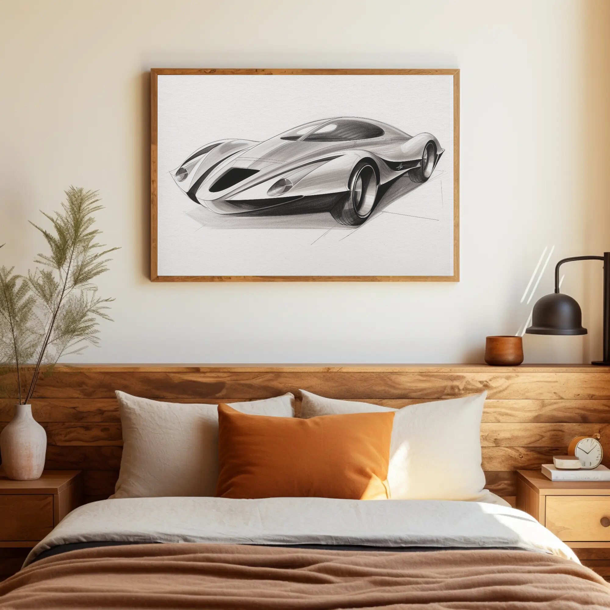 Vintage Concept Car Illustration: 3024 by Curtis Cole, Unframed Mid ...