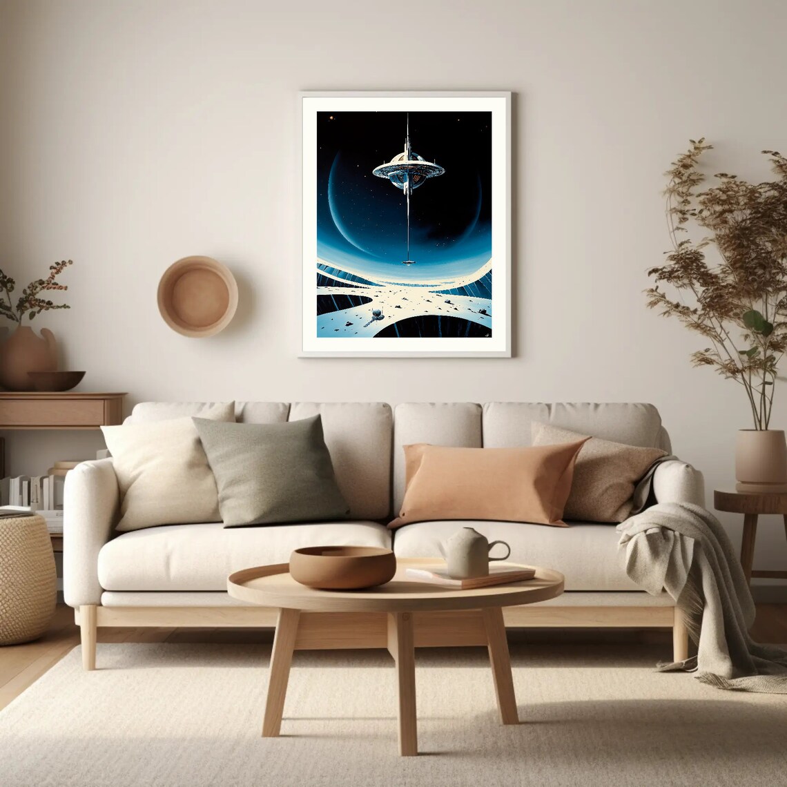 Retro Sci-fi, Space Illustration, space Station Alpha 12, Printable ...