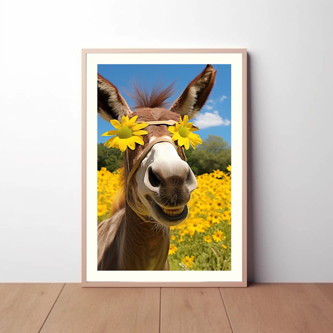 The Flower Donkey: an Unframed, Downloadable Image of a Cute Donkey ...