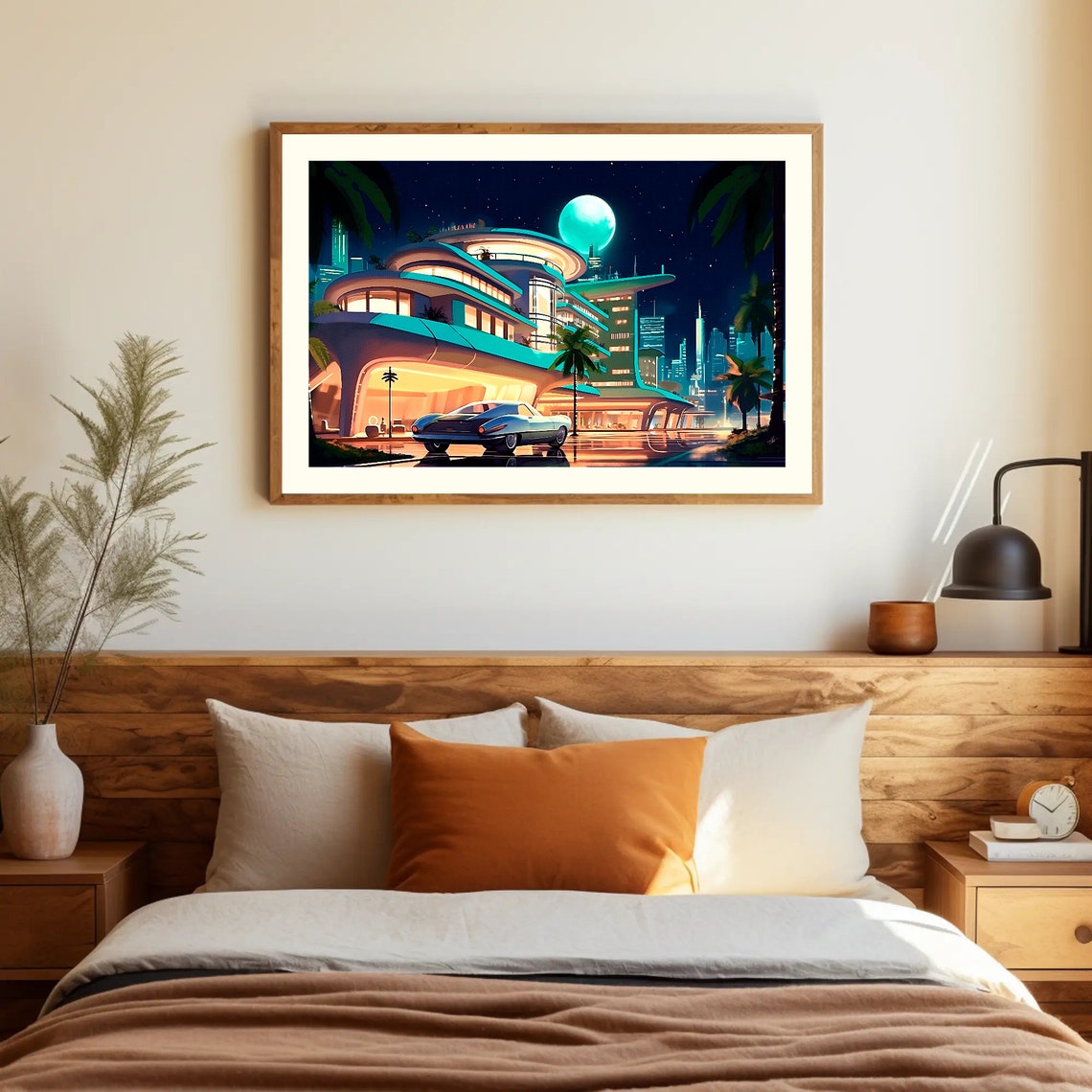 Futuraville 35 Retro-future Night Scenes of Miami. Printable Wall Art ...
