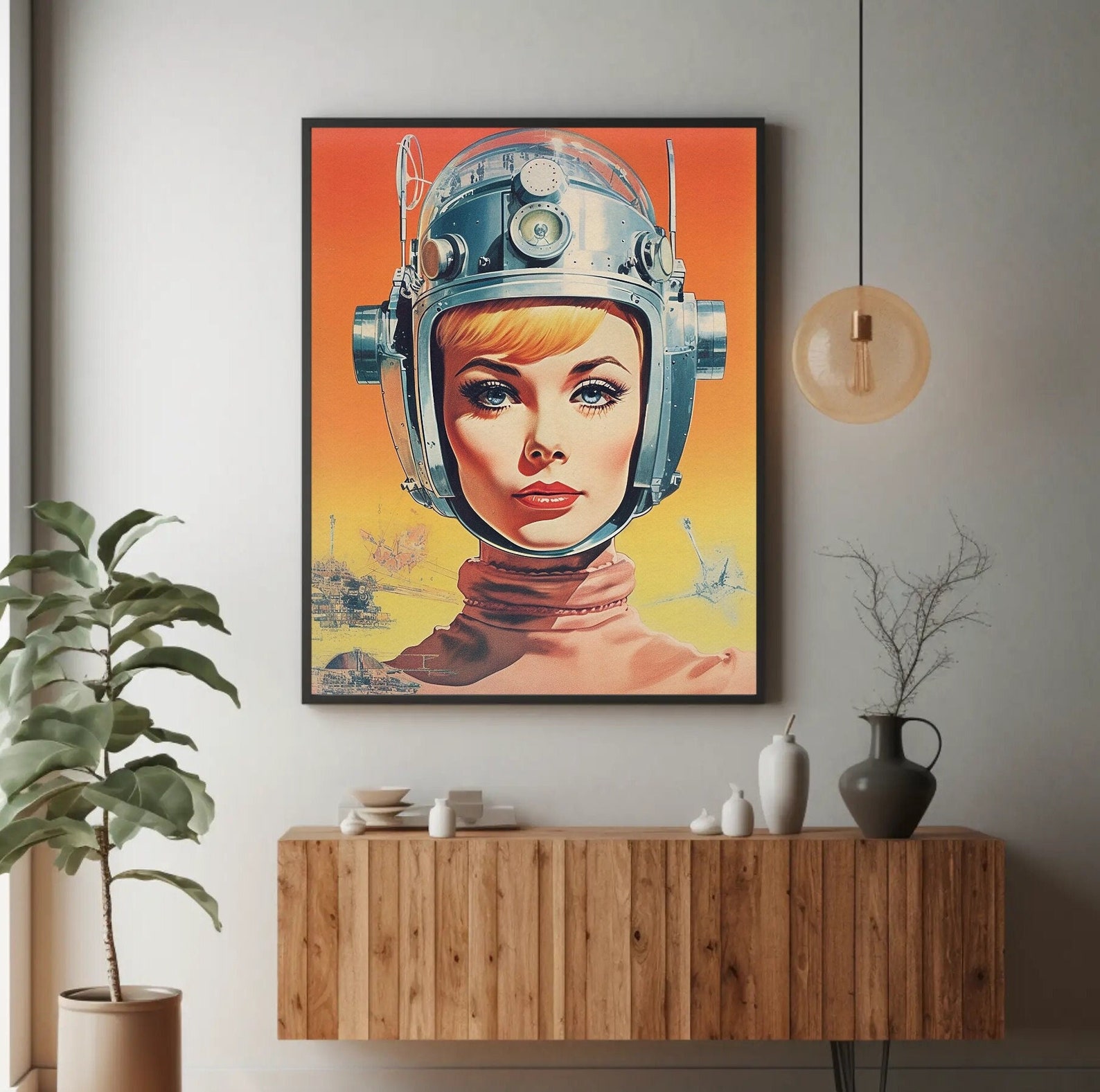 Astro Blondie Two Retro Futuristic Female Astronaut in 1960's Style ...