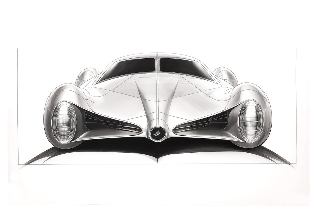 Vintage Concept Car Illustration: "driver 8" by Curtis Cole, Unframed ...
