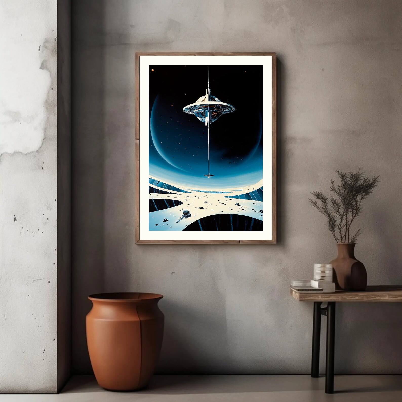 Retro Sci-fi, Space Illustration, space Station Alpha 12, Printable ...