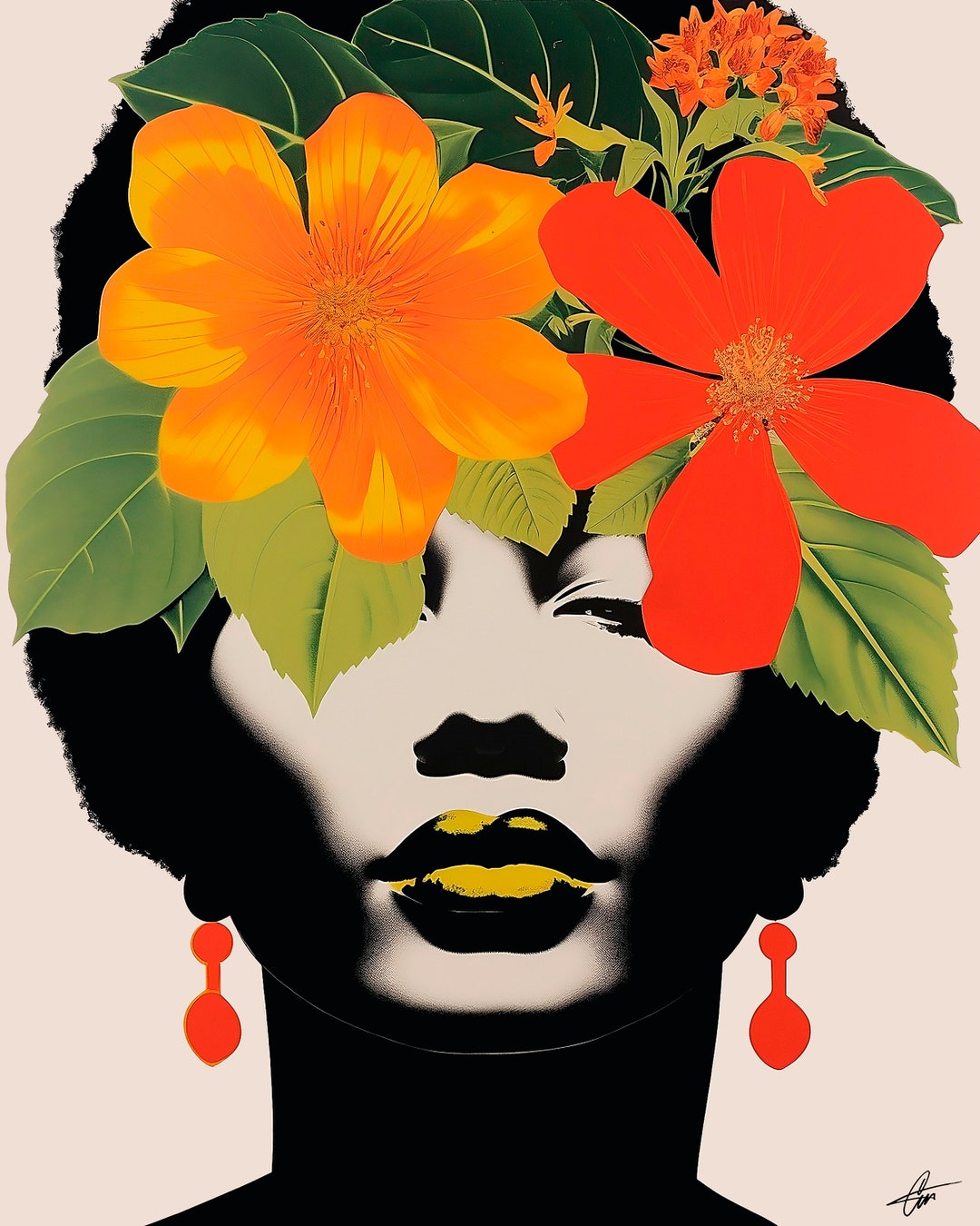 Fine Art Print: "2228" by Curtis Cole, African Woman With Flowers in ...