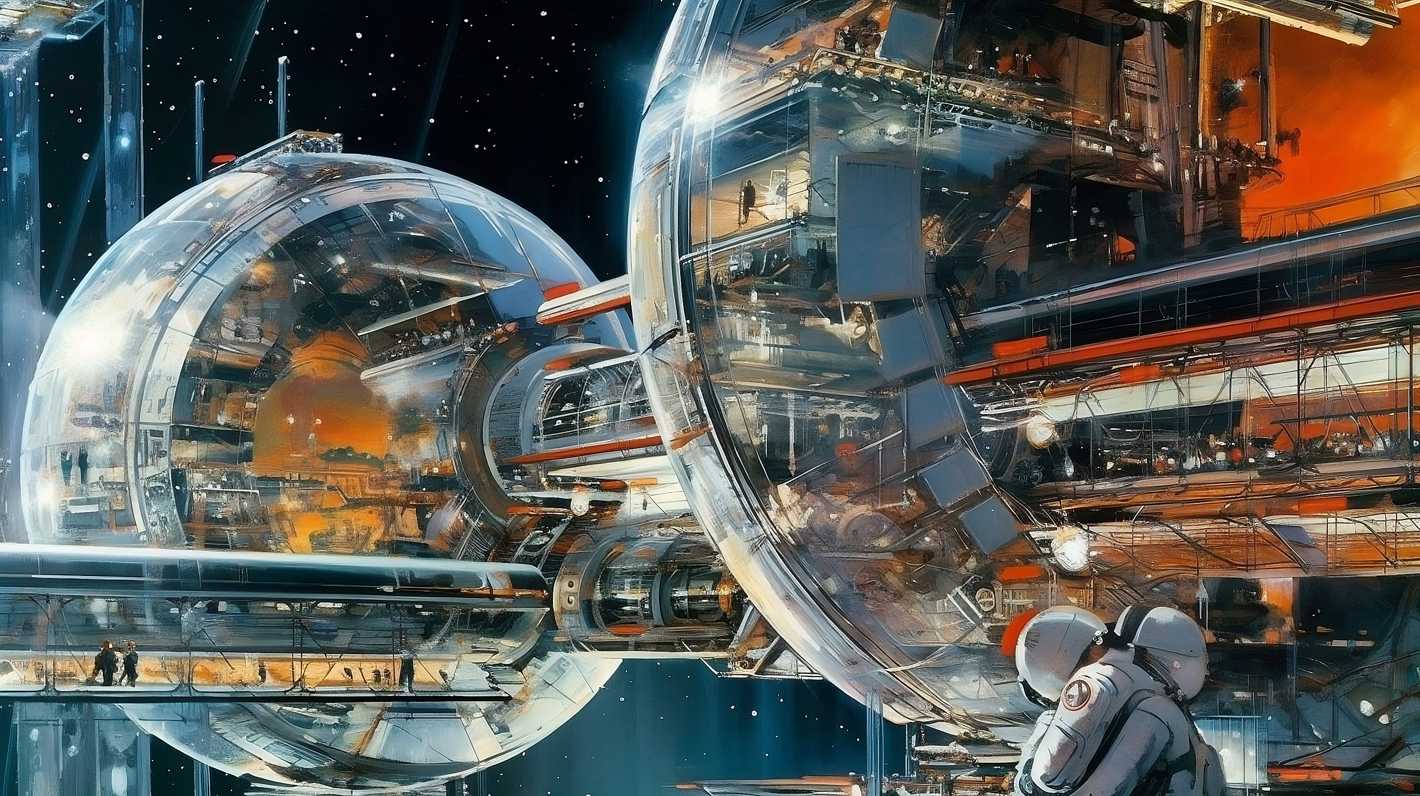 Futuristic Sci-fi Illustration, futuraville 3194 A Retro-futuristic ...