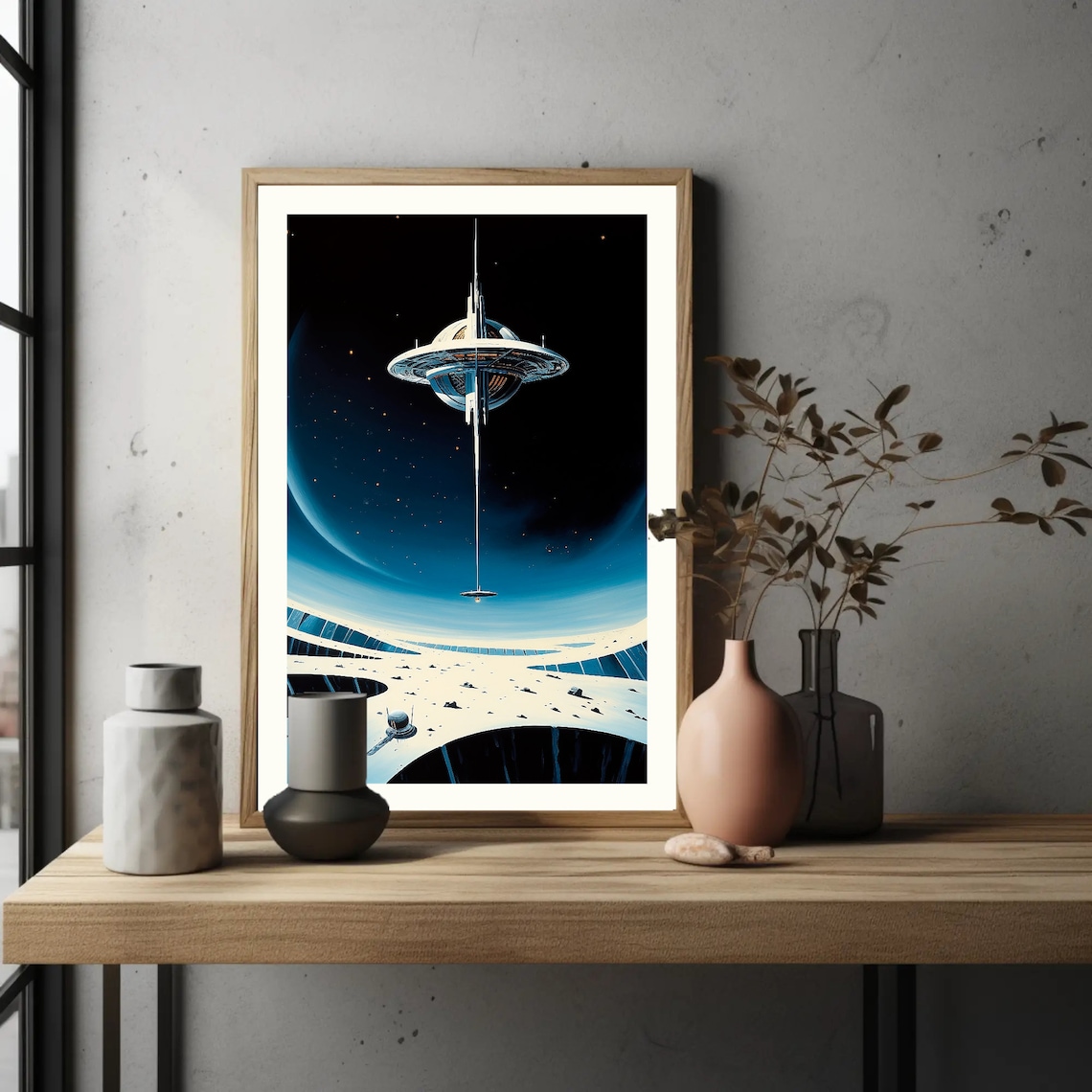 Retro Sci-fi, Space Illustration, space Station Alpha 12, Printable ...